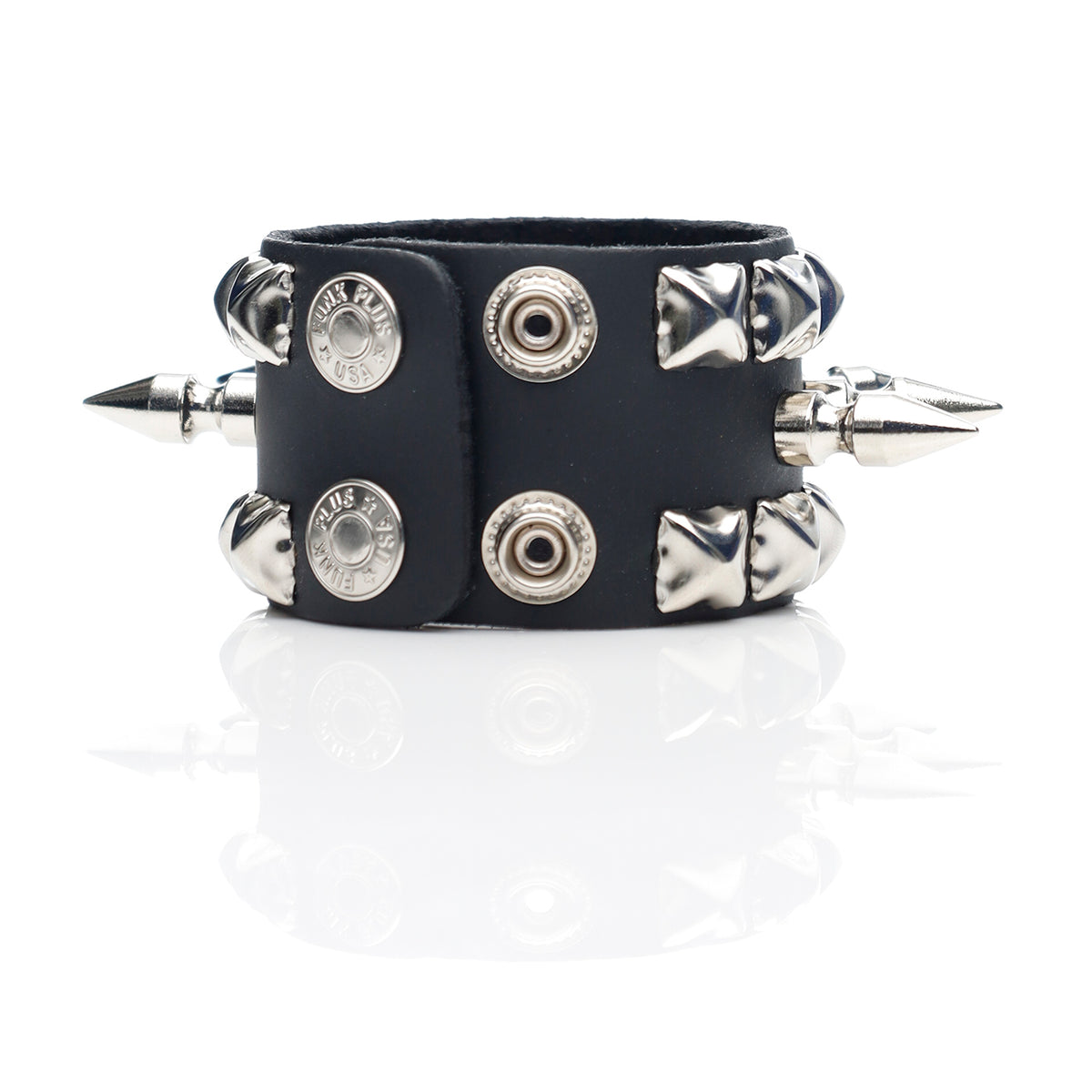 1 Row 1" Spike & 2 Row Pyramid, Black/Silver – EXOSHOP