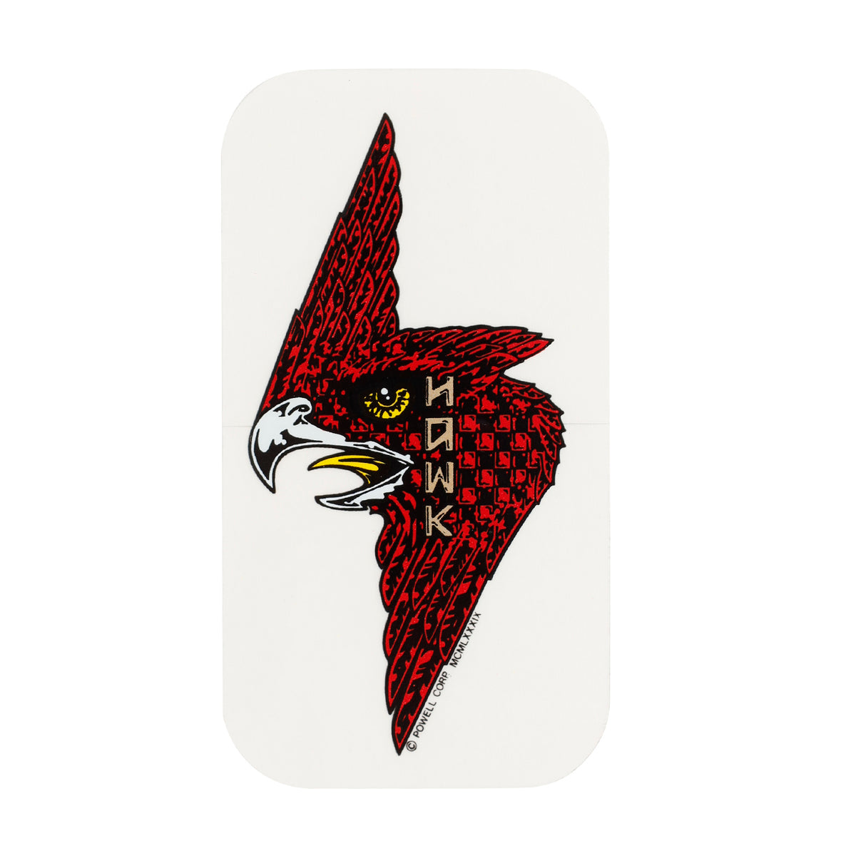 Vintage Sticker - Hawk, Red/Transparent – EXOSHOP