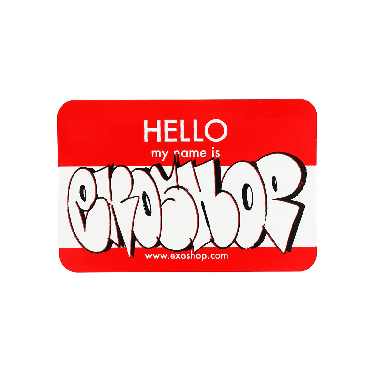 Hello My Name Is, Red/White (H) – EXOSHOP