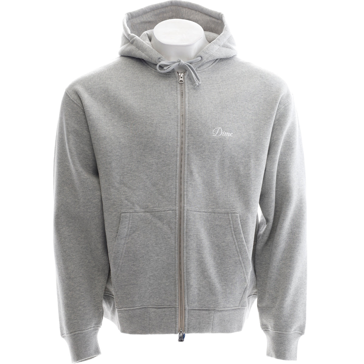 Cursive Small Logo Zip, Heather Grey – EXOSHOP