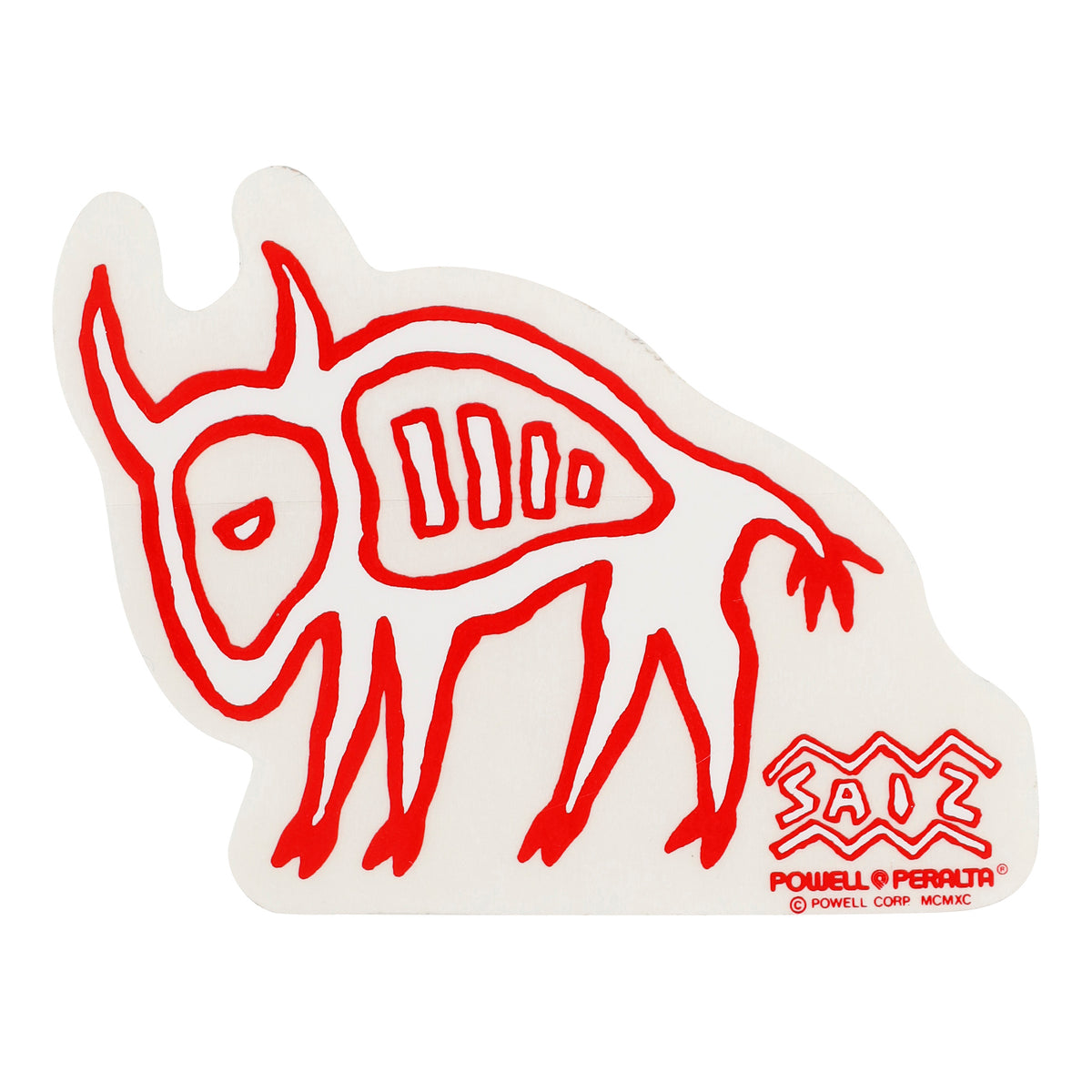Vintage Sticker - Mayan Animal, Red/White/Transparent – EXOSHOP