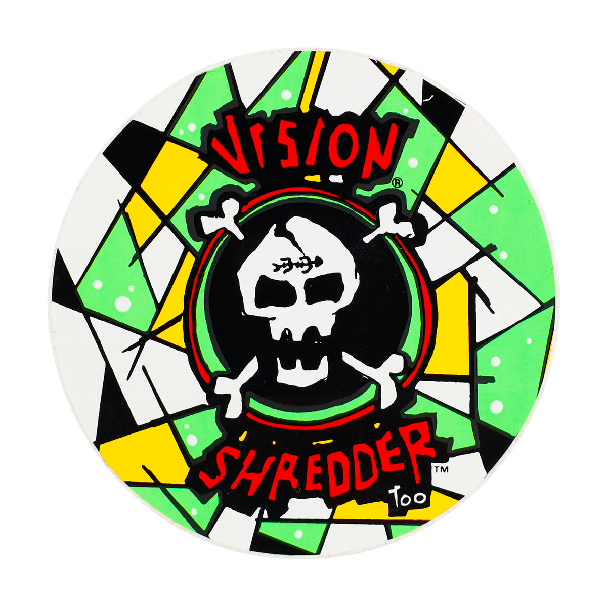 Vintage 1980's Sticker - Shredder Too, White/Red/Neon Green – EXOSHOP