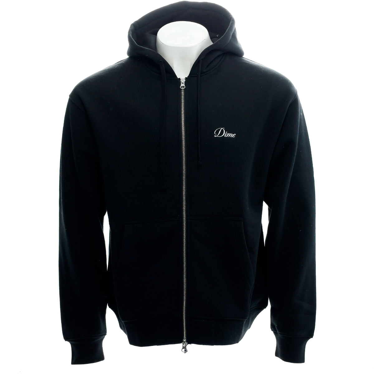 Cursive Small Logo Zip, Black/White – EXOSHOP