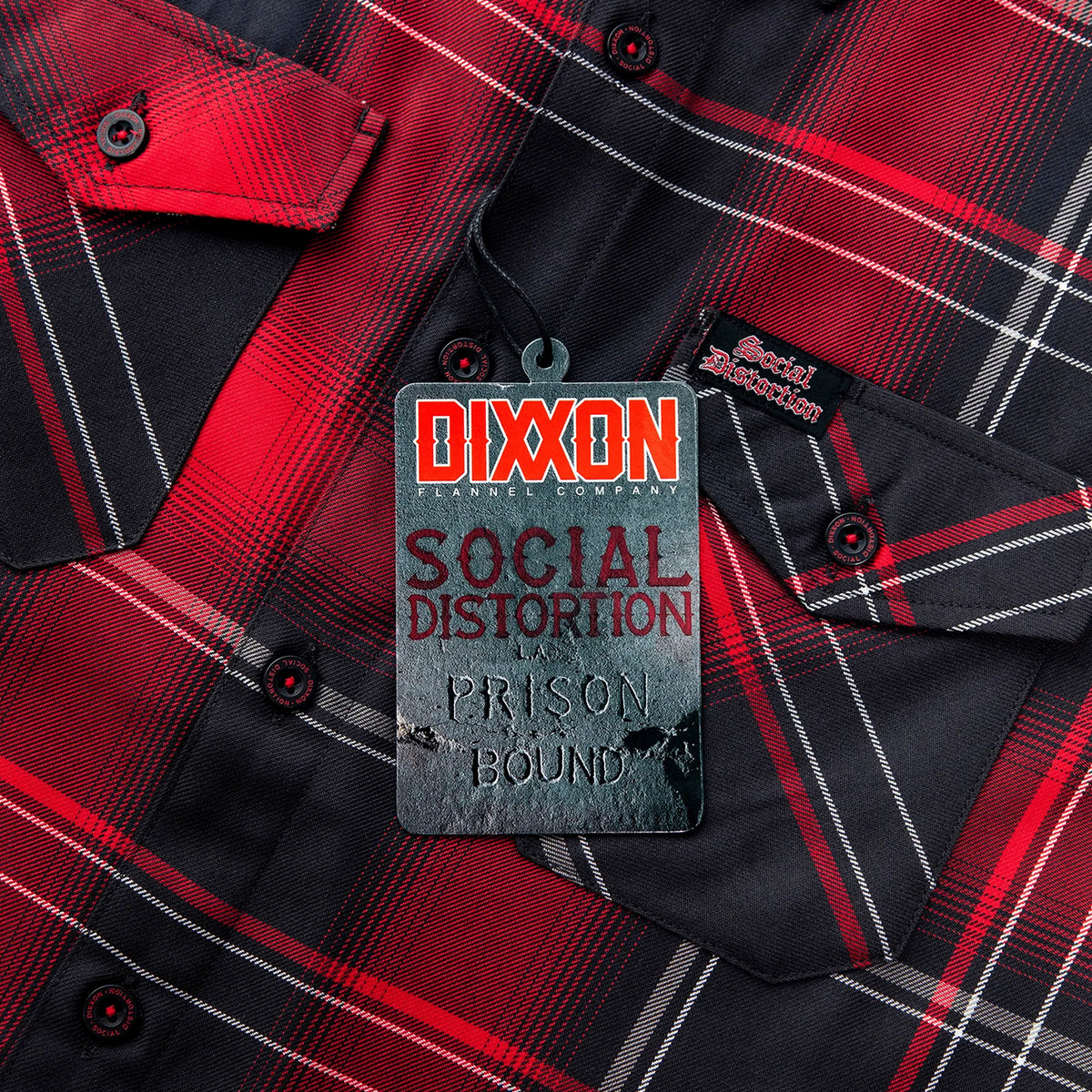 Social Distortion Prison Bound Flannel, Grey/Maroon – EXOSHOP