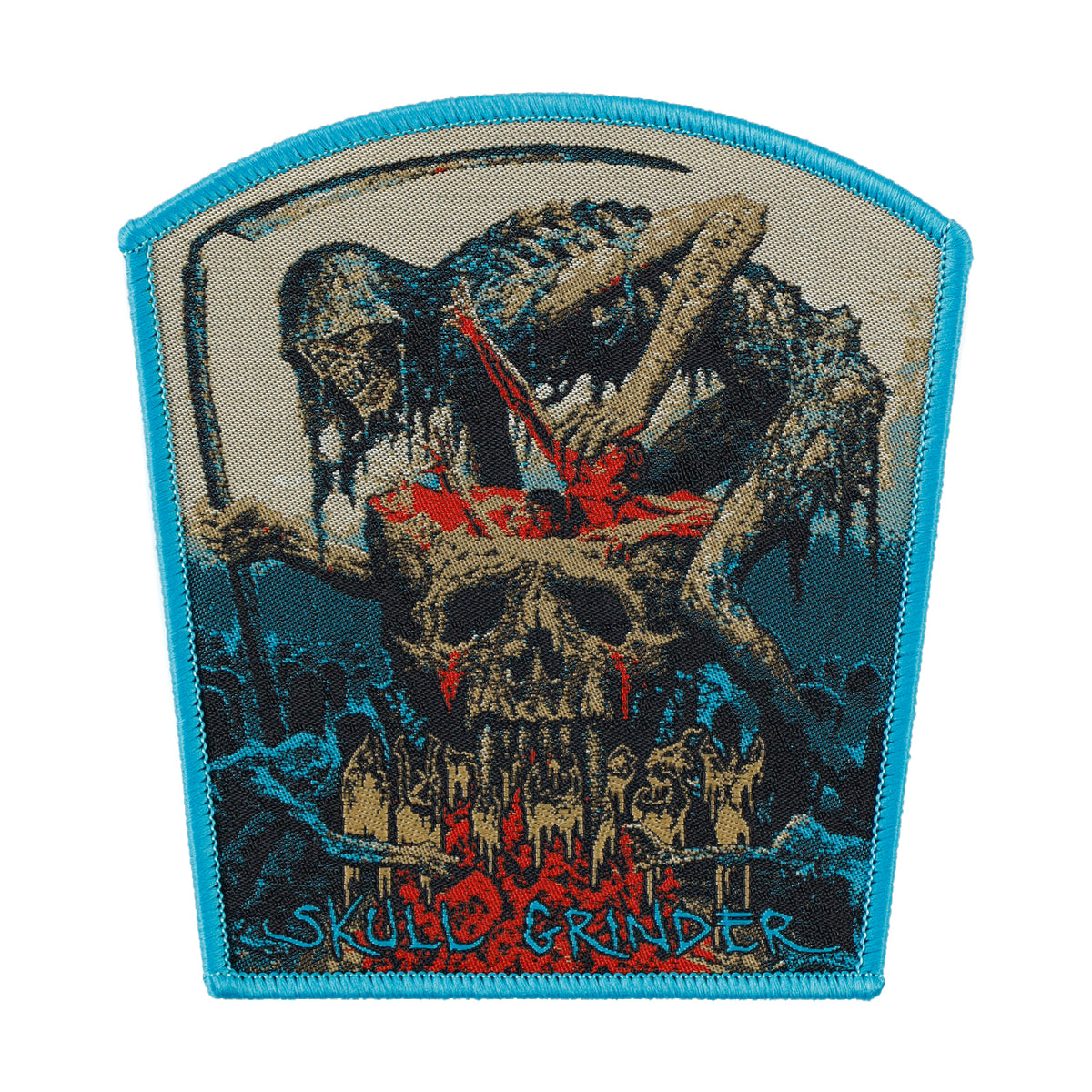Skull Grinder, Blue Border – EXOSHOP