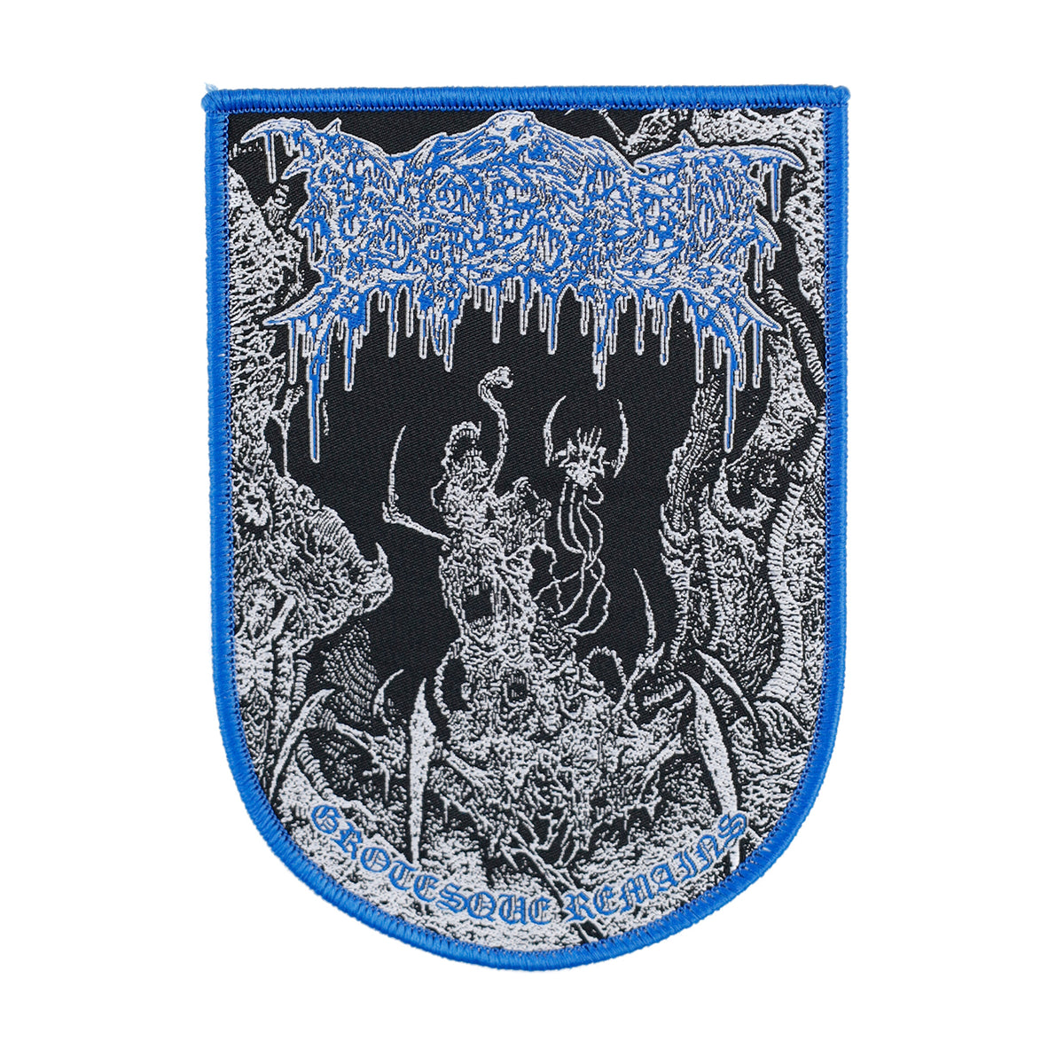 Grotesque Remains Shield, Blue Border – EXOSHOP