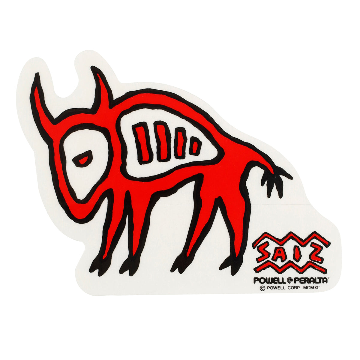 Vintage Sticker - Mayan Animal, Red/Black/Transparent – EXOSHOP