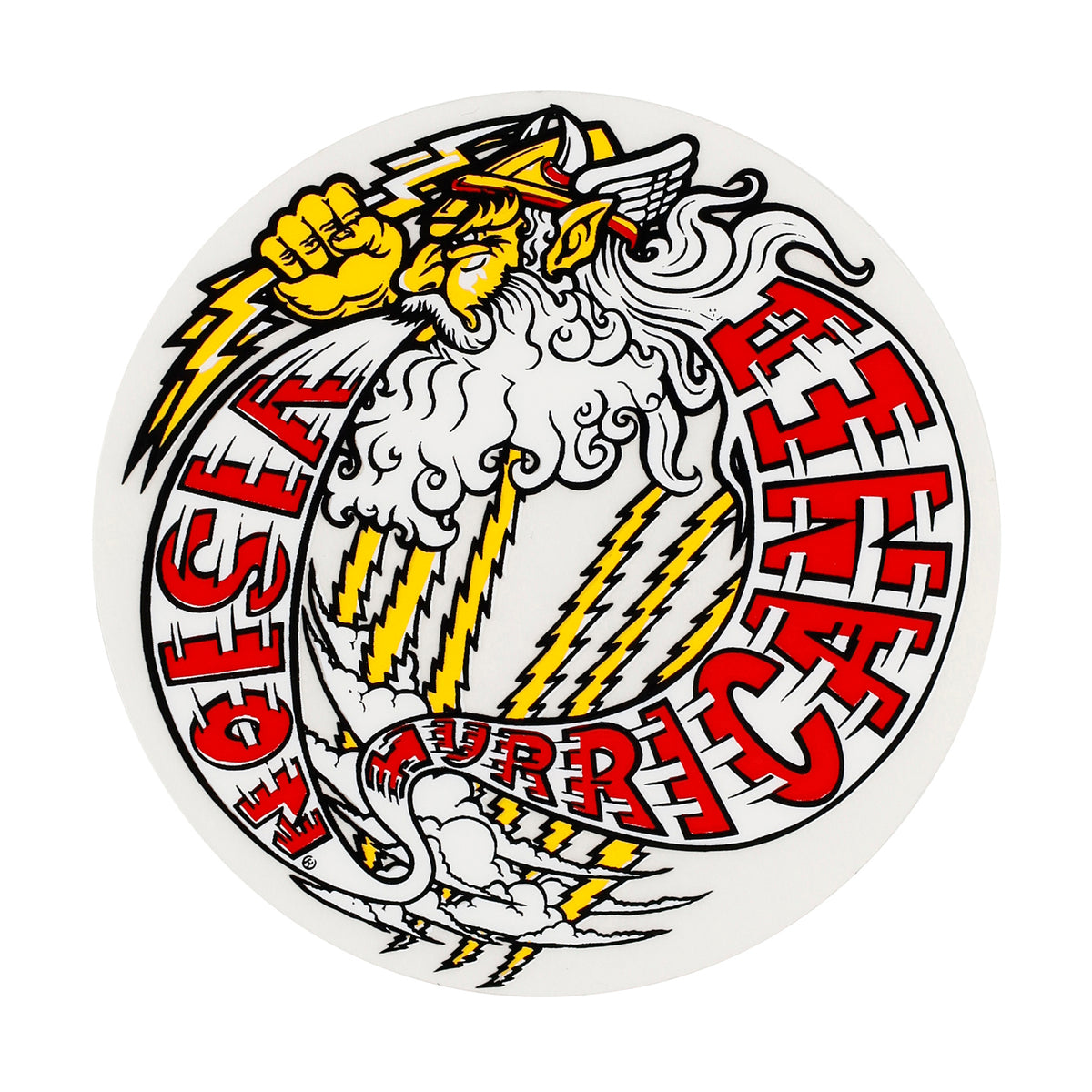 Vintage 1980's Sticker - Hurricane, White/Red/Transparent – EXOSHOP