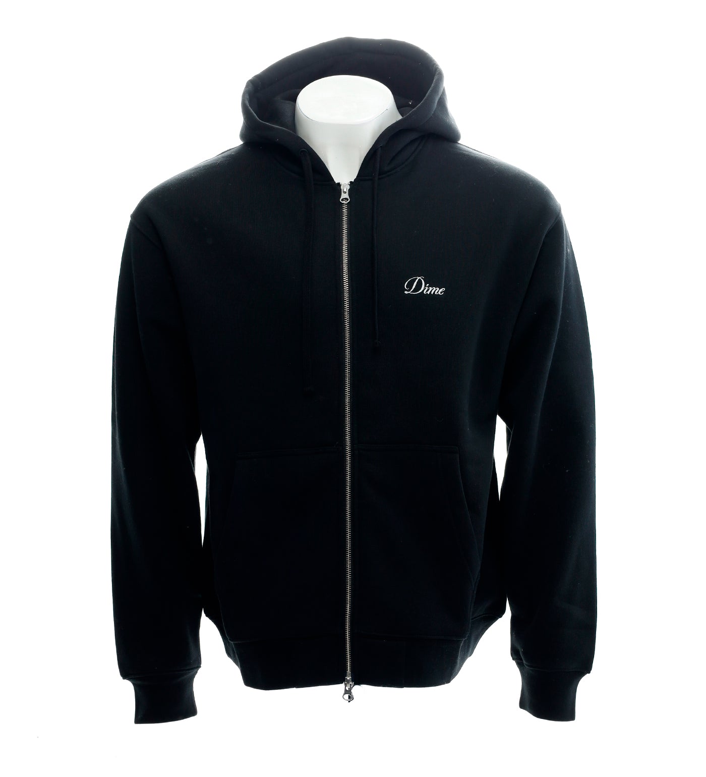 Cursive Small Logo Zip, Black/White – EXOSHOP